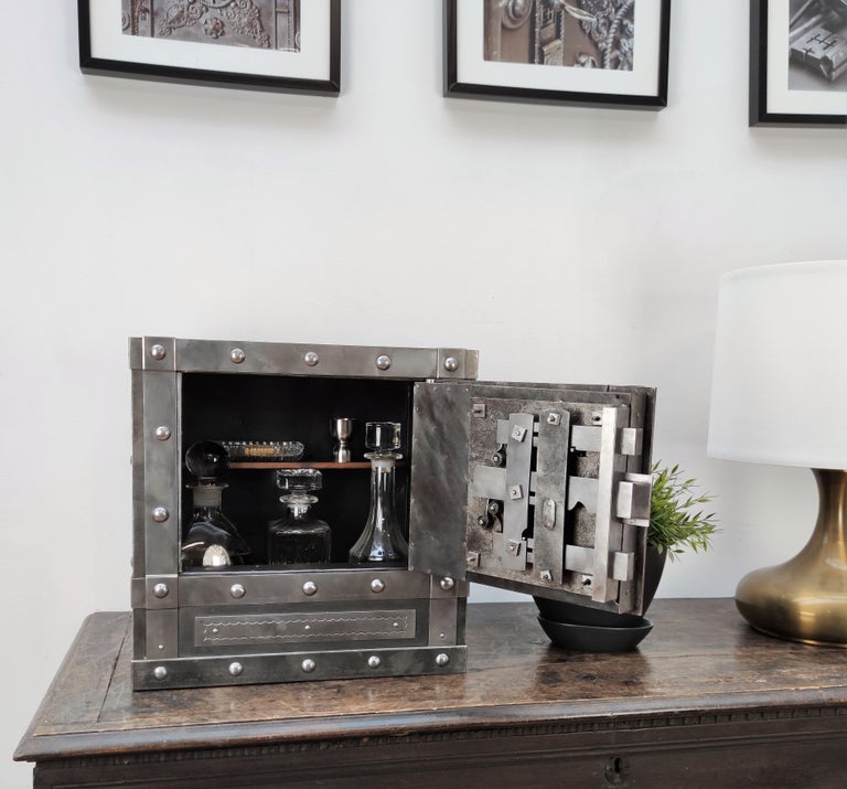1820 Antique Italian Wrought Iron Studded Antique Safe Strongbox Dry ...