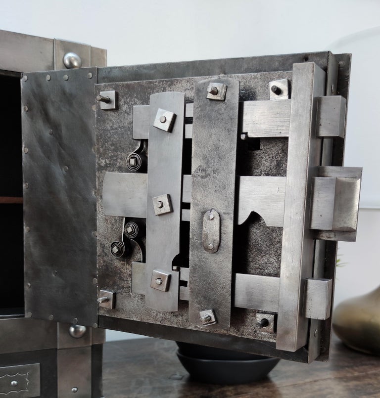 1820 Antique Italian Wrought Iron Studded Antique Safe Strongbox Dry ...