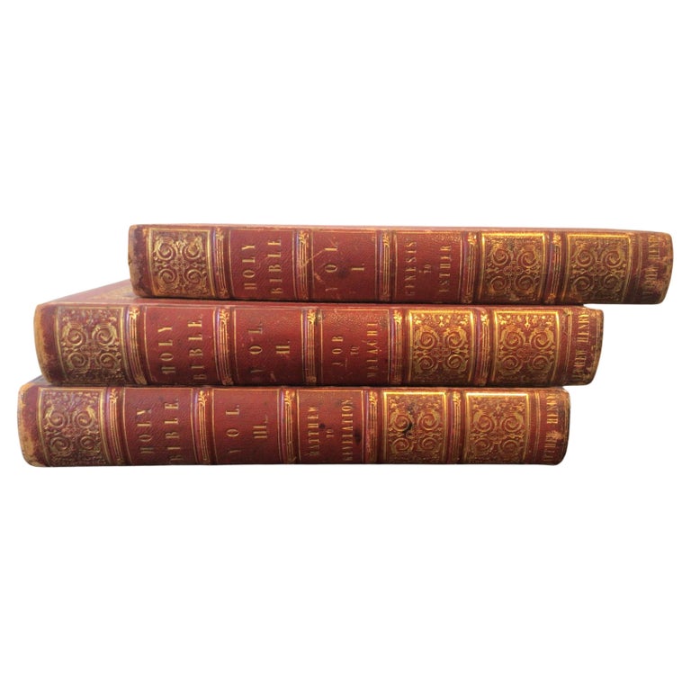 1820s 3 Volume Family Bible Commentary by Mathew Henry For Sale at 1stDibs