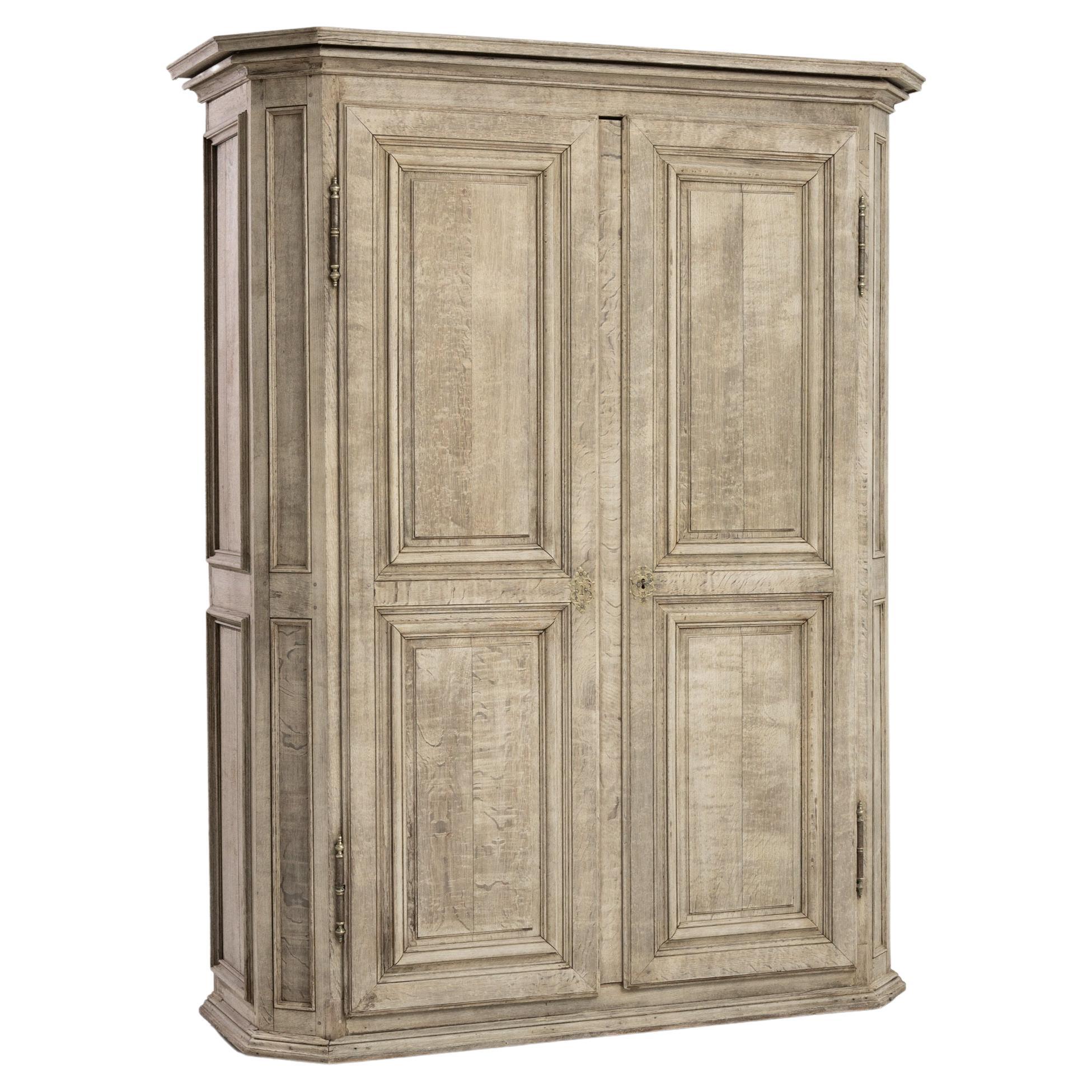Antique French Bleached Oak Armoire at 1stDibs