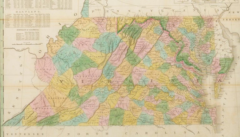 1829 Map of Virginia and Maryland by Anthony Finley at 1stDibs