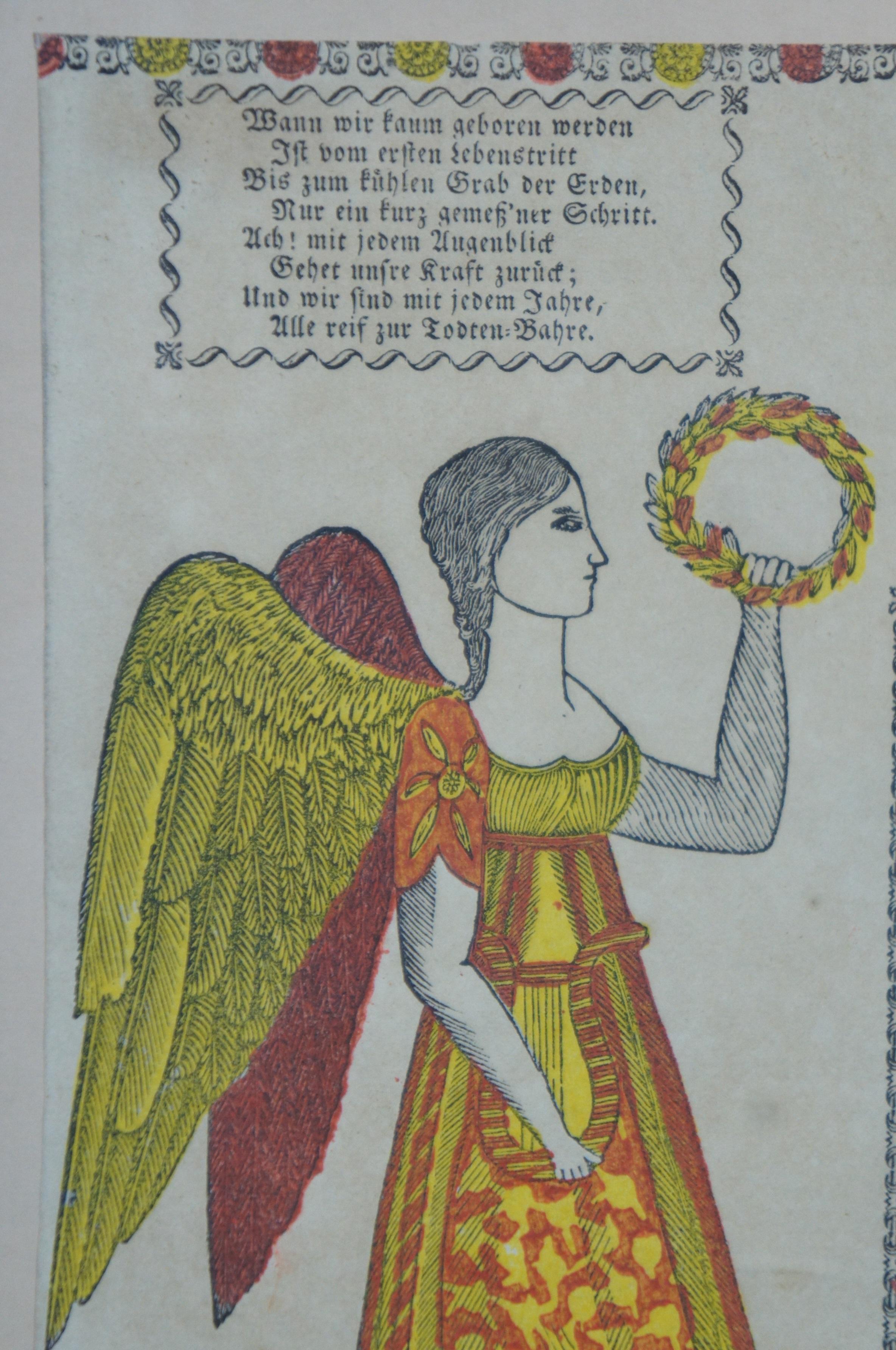 1830 Antique German Pennsylvania Dutch Birth and Baptismal Lithograph ...