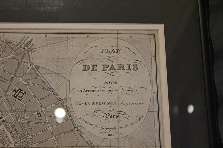 1830, French Map of Paris by De Simencourt For Sale at 1stDibs
