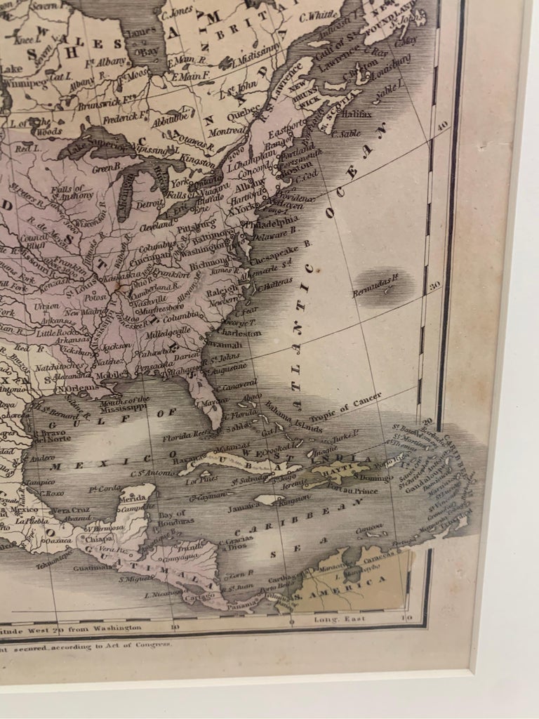 1830 Mexico and United States Framed Map For Sale at 1stDibs