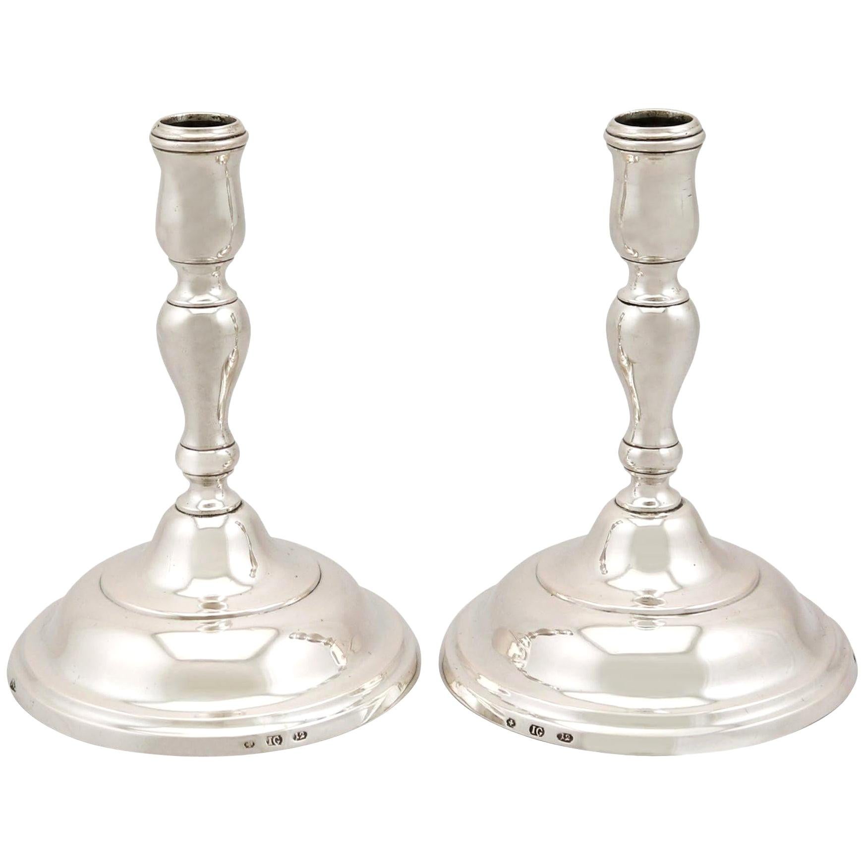 Antique 1880 Continental Silver Candlesticks For Sale at 1stDibs