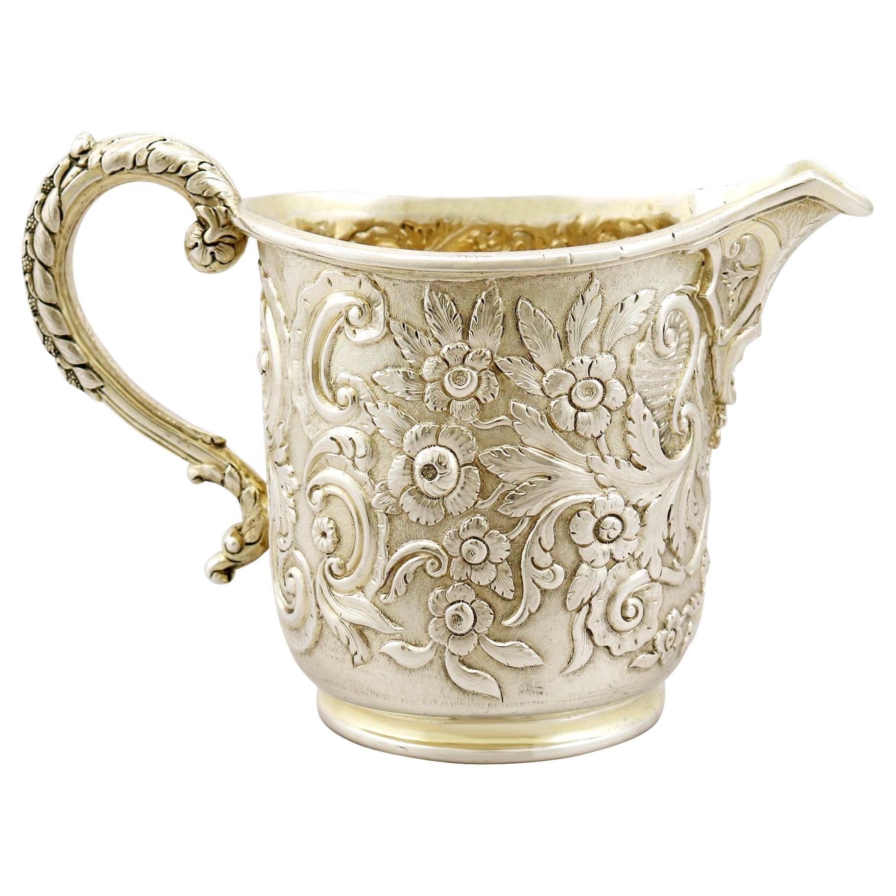 Antique Indian Silver Hip Flask with Leather Case For Sale at 1stDibs