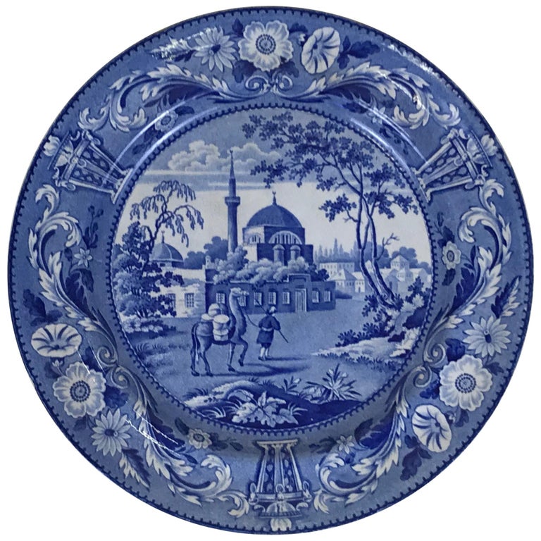 1830s English Blue and White Transferware Tchiurluk Pattern Dinner ...
