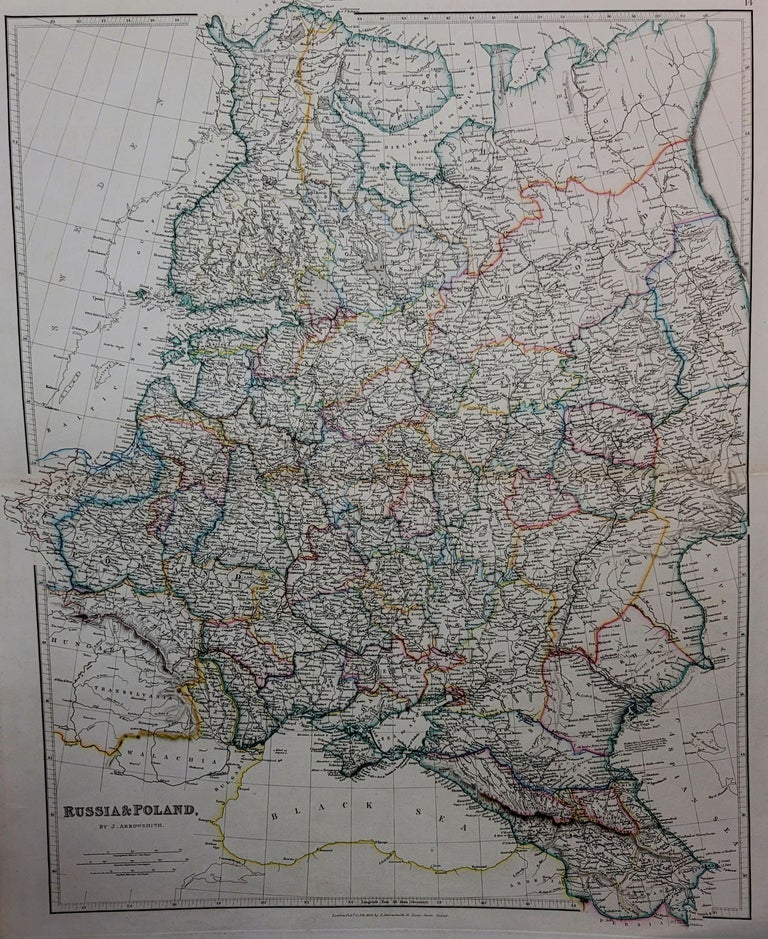 1832 Large Map "Russian and Poland" Ric. R0012 For Sale at 1stDibs