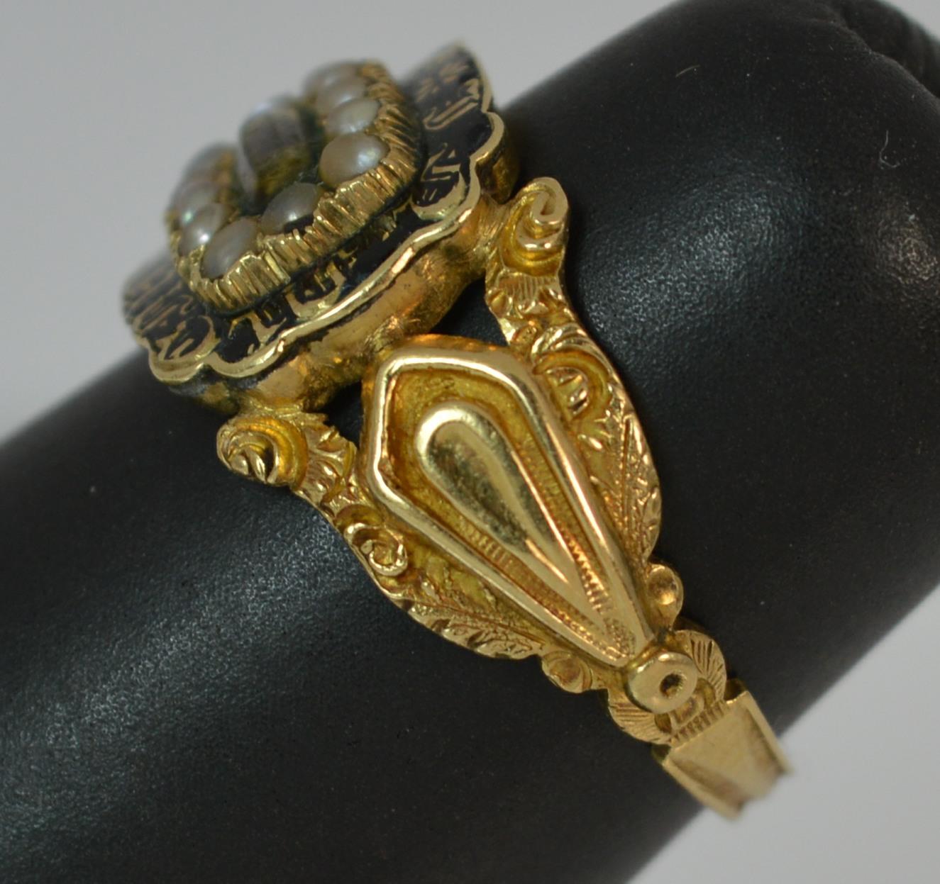 1834 William IV 18 Carat Gold and Enamel Mourning Ring at 1stDibs ...