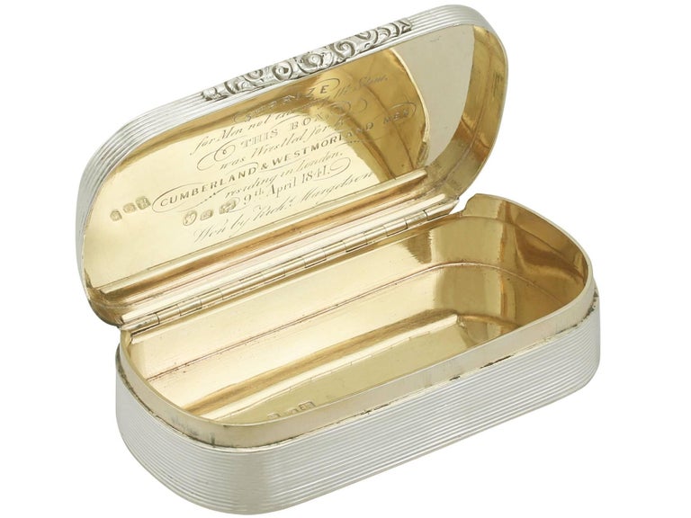 1840 Antique Sterling Silver Table Snuff Box at 1stDibs