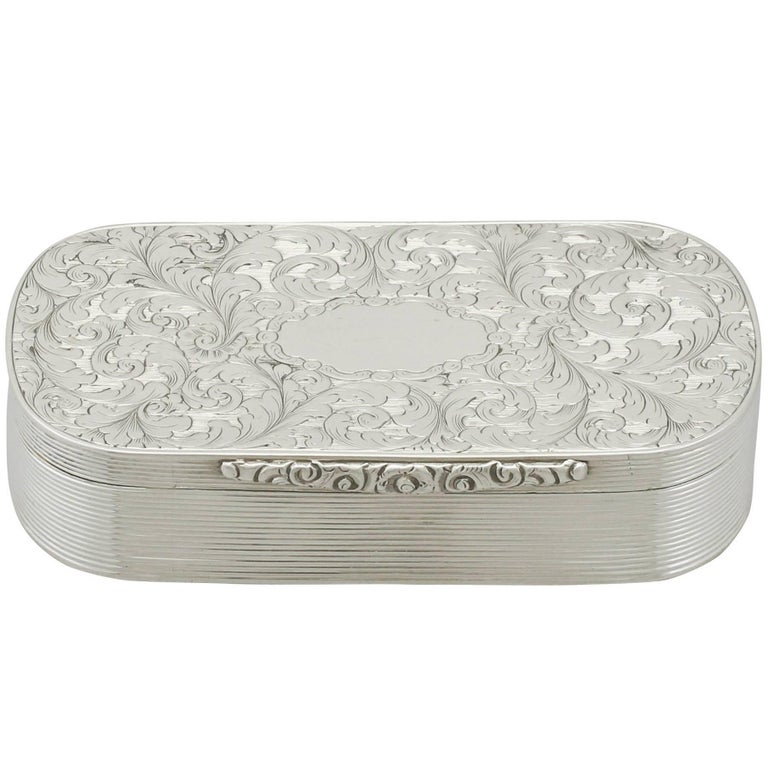 1840 Antique Sterling Silver Table Snuff Box at 1stDibs