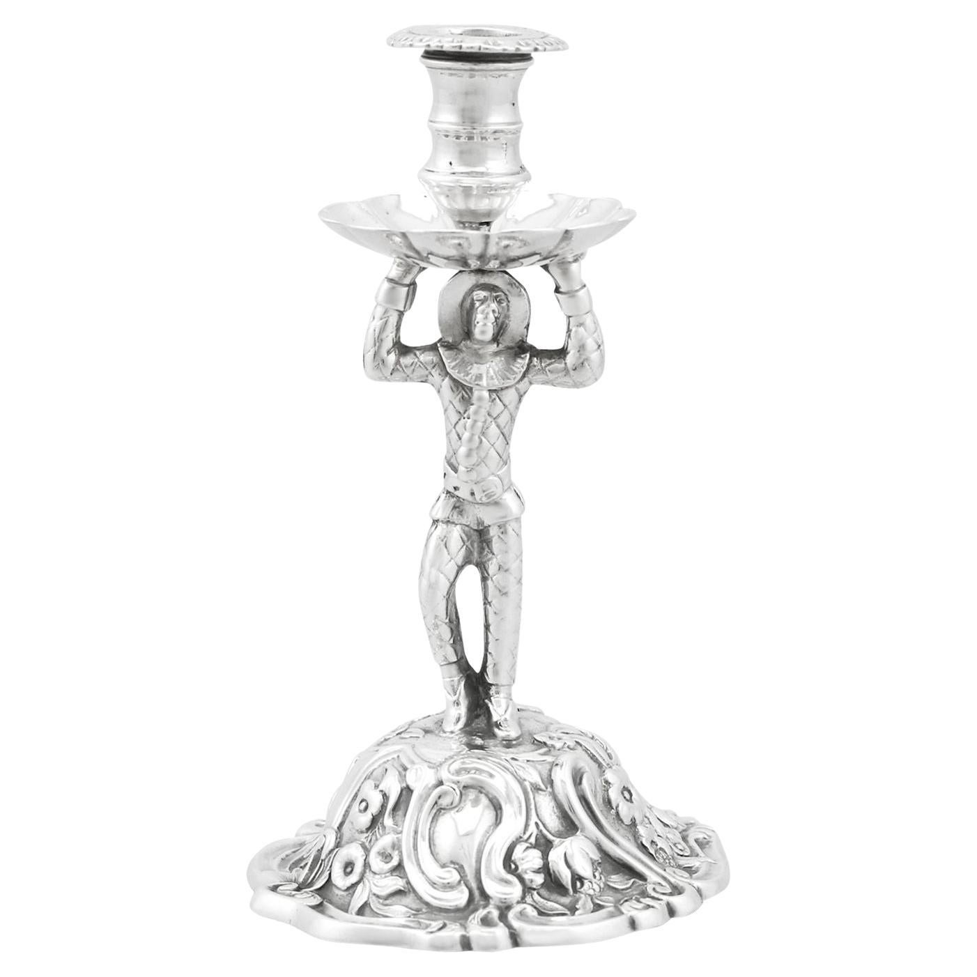 Antique Sterling Silver Wyvern Taperstick Victorian For Sale at 1stDibs