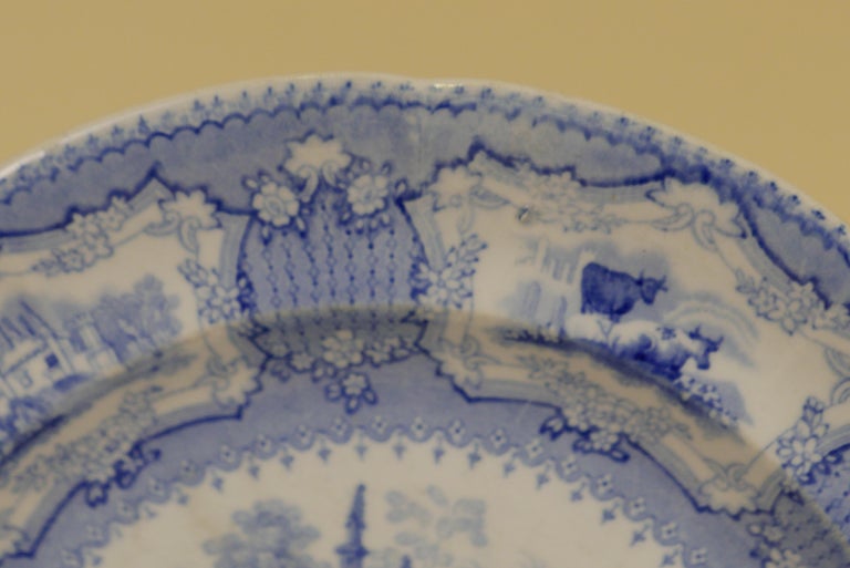 1840s English Blue and White Transfer Earthenware Arcadia Pattern ...