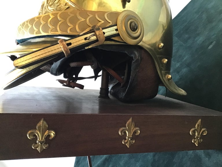 1840s French Fireman’s Helmet Lamp For Sale at 1stDibs