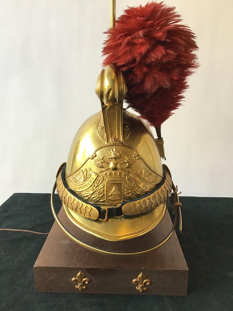 1840s French Fireman’s Helmet Lamp For Sale at 1stDibs
