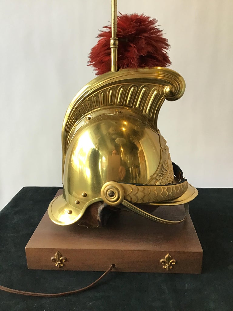 1840s French Fireman’s Helmet Lamp For Sale at 1stDibs