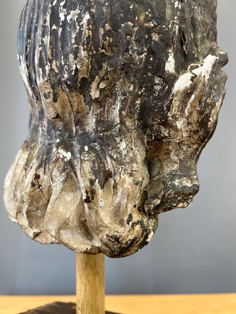 1840s Plaster and Gesso Head of a Saint Italian For Sale at 1stDibs