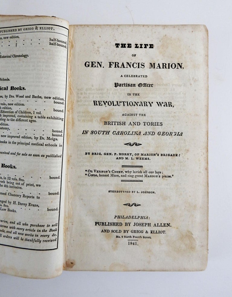 1841 Life of General Francis Marion Revolutionary War Book For Sale at ...