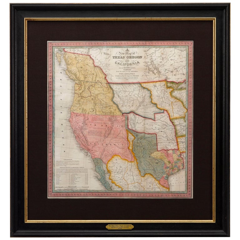 1846 Antique Map of Texas, Oregon, California, and Regions Adjoining by ...