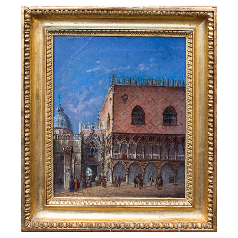 1848 View of the Doge's palace in Venice Painting Oil on canvas For ...