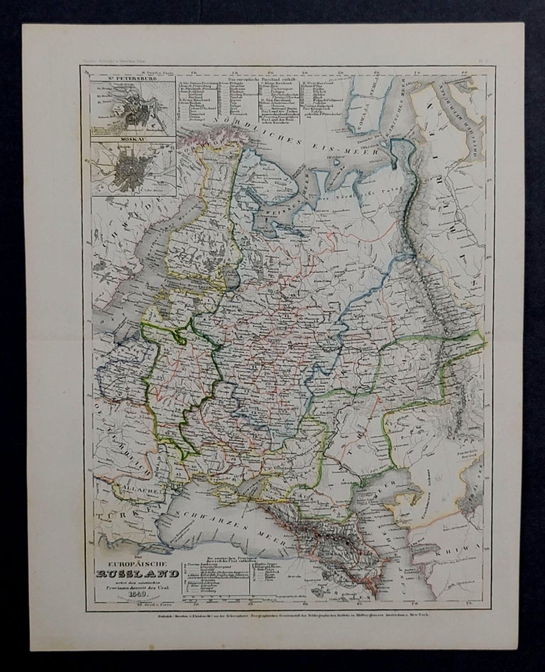 1849 Map of "Europaische Russland", 'Meyer Map of European Russia', Ric ...