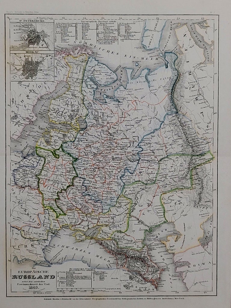 1849 Map of "Europaische Russland", 'Meyer Map of European Russia', Ric ...