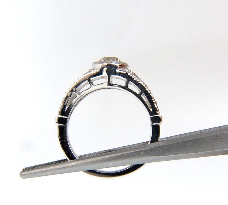 1.85 Carat Natural European Cut Flush Mount Diamond Ring 14 Karat I/VS ...