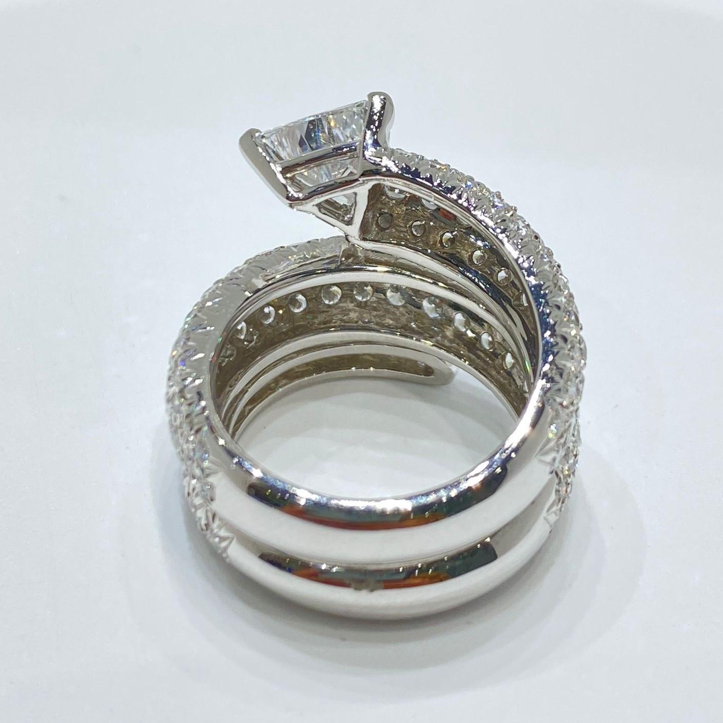 1.85 Carat Triangular Brilliant Diamond Ring in 18 Karat White Gold For ...