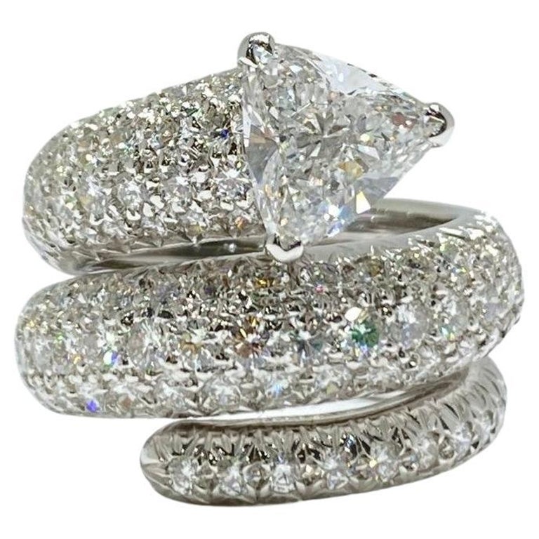 1.85 Carat Triangular Brilliant Diamond Ring in 18 Karat White Gold For ...