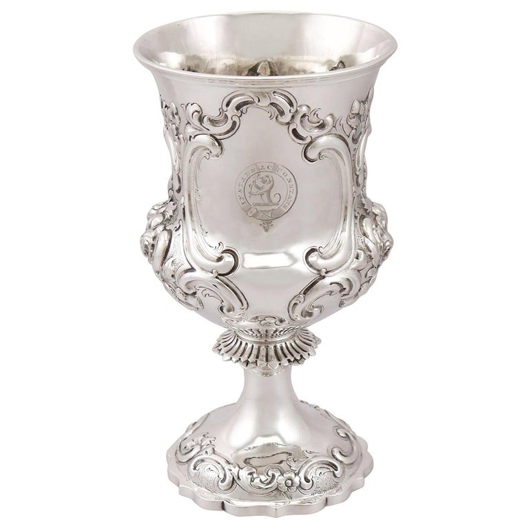 1850s Antique Victorian Sterling Silver Goblet at 1stDibs