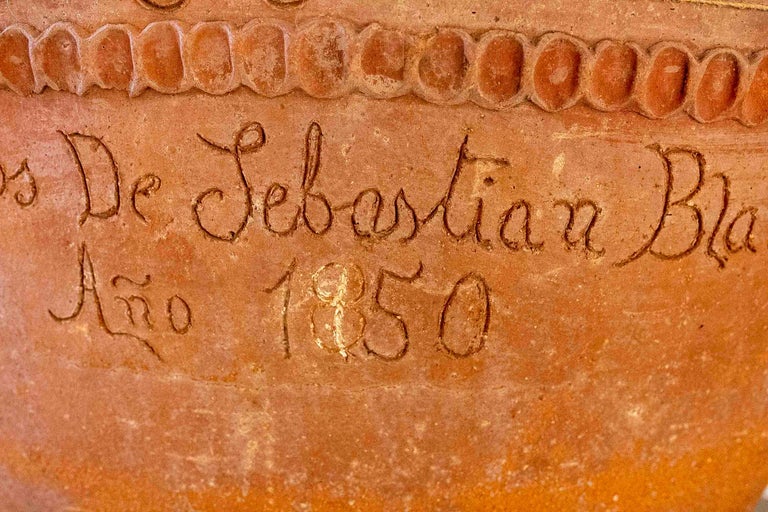 1850s Arabic Oval-Shaped Ceramic Bath in Reddish Colour For Sale at 1stDibs