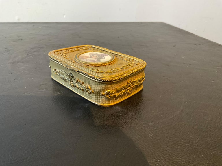 1850s French Bronze Portrait Box For Sale at 1stDibs