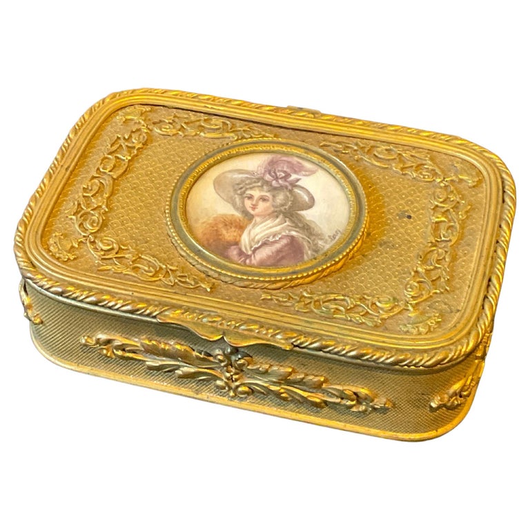 1850s French Bronze Portrait Box For Sale at 1stDibs