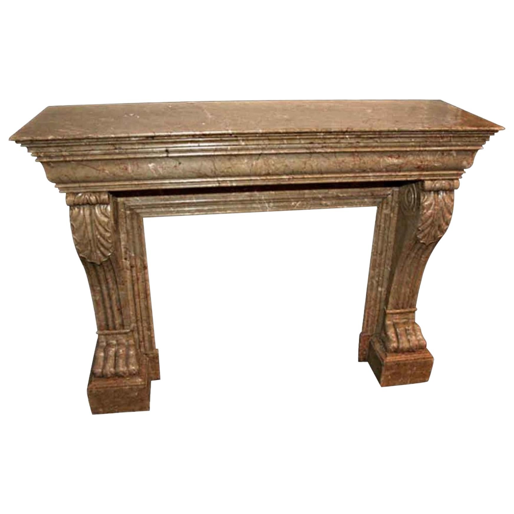 1850s French Light Sienna Mantel Charles X Style Hand Carved For Sale ...