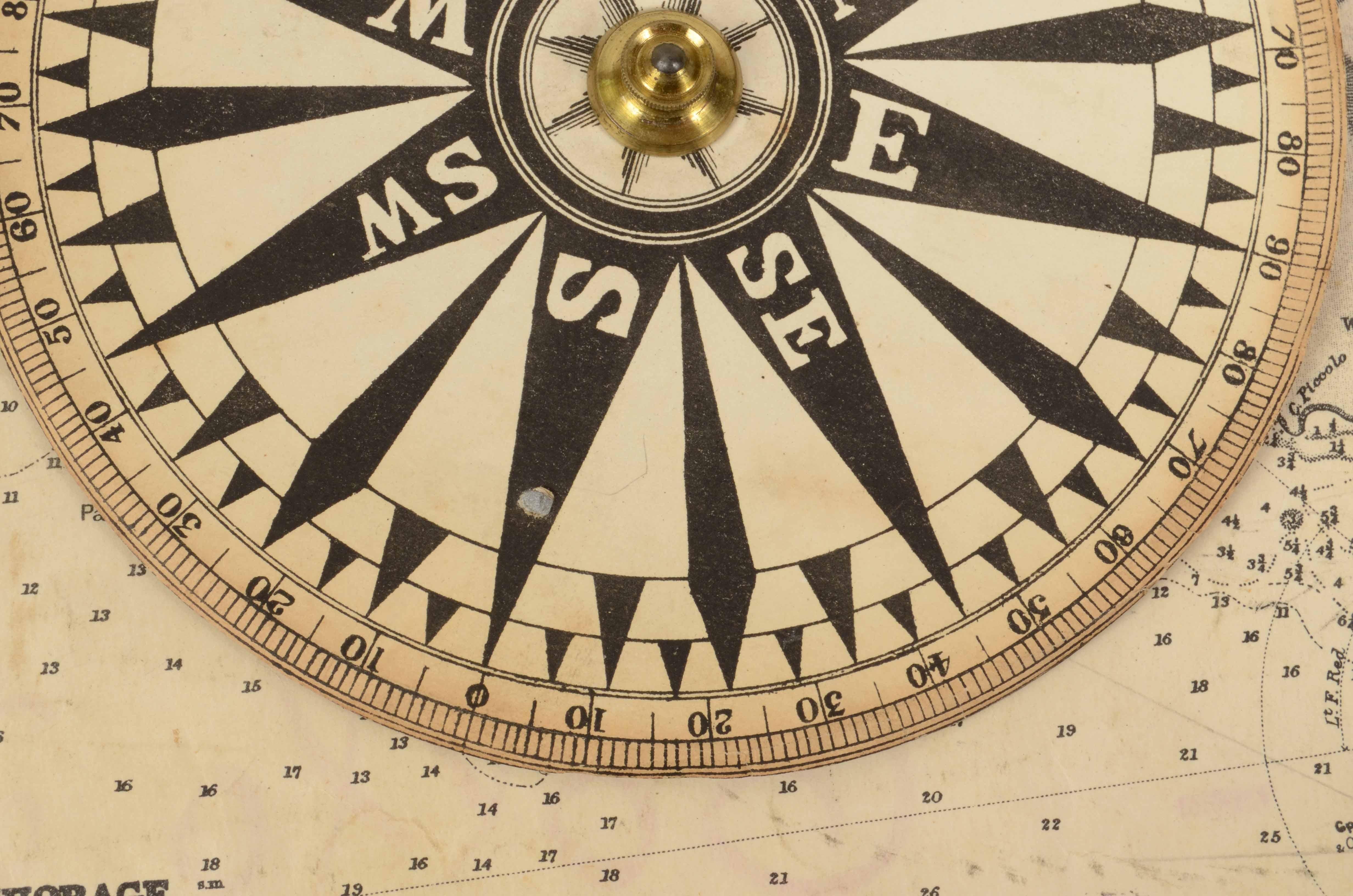 1850s Nautical Dry Compass Signed C.E.H. Antique Original Navigation ...