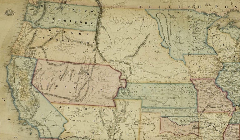 1854 Map of Partial North America, Antique Wall Map by Jacob Monk at ...