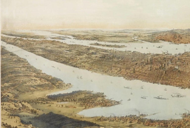 1854 "Panorama of Manhattan Island, City of New York and Environs ...