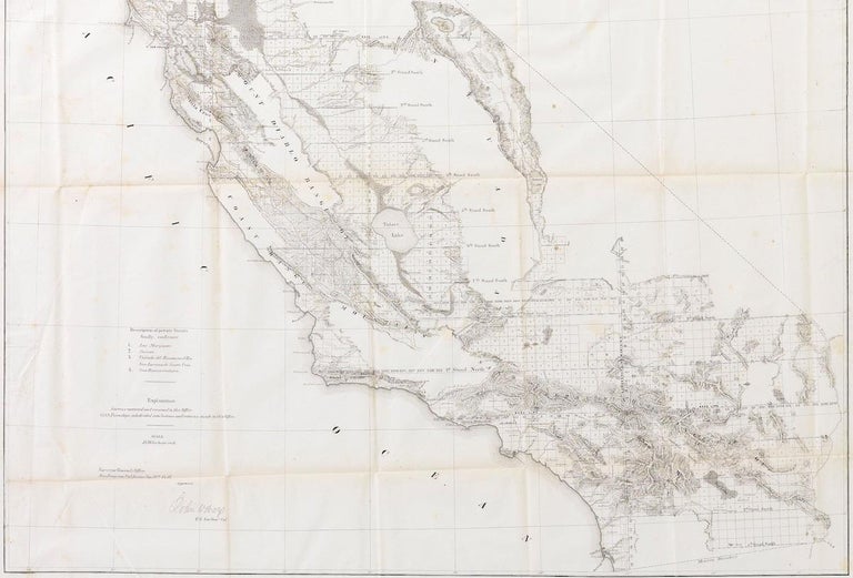 1856 Antique Map of the Surveys of California at 1stdibs