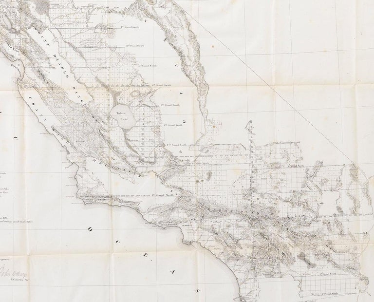 1856 Antique Map of the Surveys of California at 1stdibs