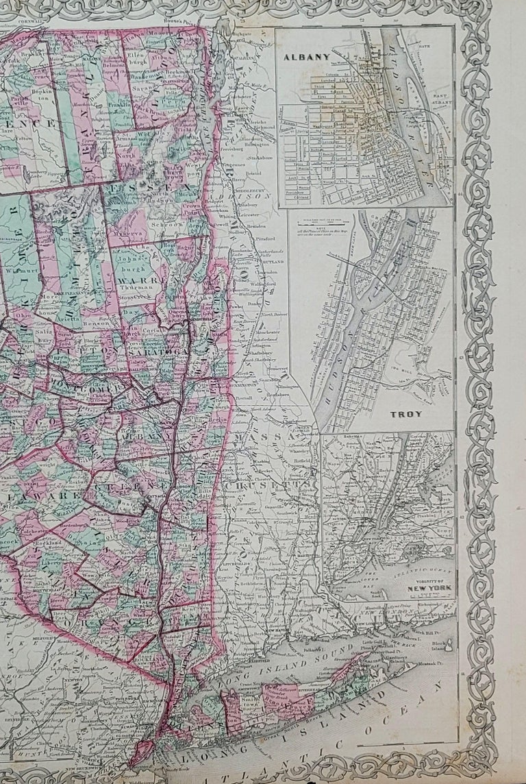 1858 Colton's Map of New York, Ric.B011 For Sale at 1stDibs