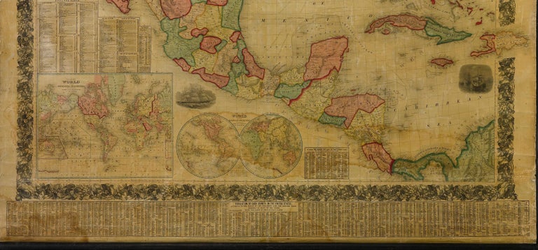 1858 "Mitchell's New National Map Exhibiting the United States" Hanging ...