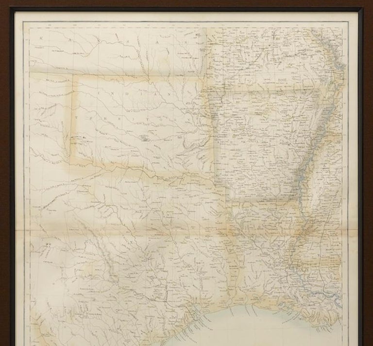 1860 Map of South Central United States by Swanston, Antique Hand ...