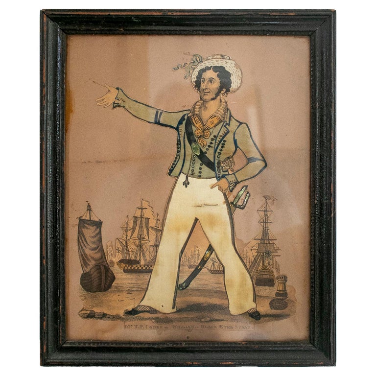 1860s English Print of Actor Thomas Cooke, as "William", in "Black-Eyed ...