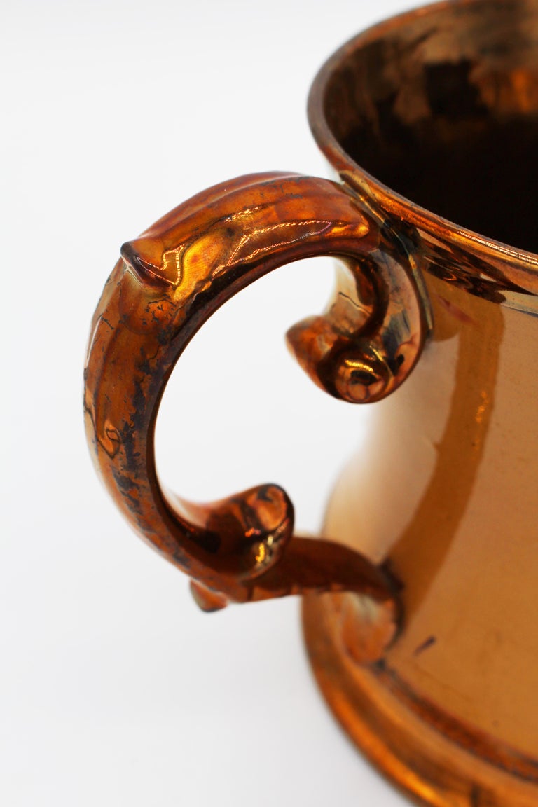 1860s English Staffordshire Copper Lustre Mug For Sale at 1stDibs