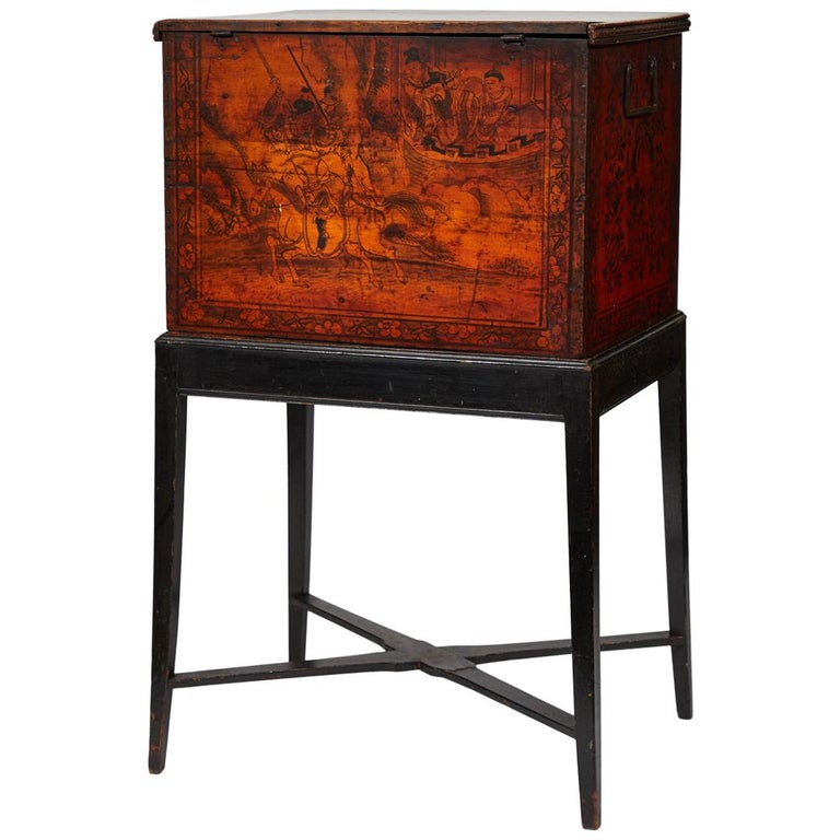 1860s English Tea Box on Stand For Sale at 1stDibs