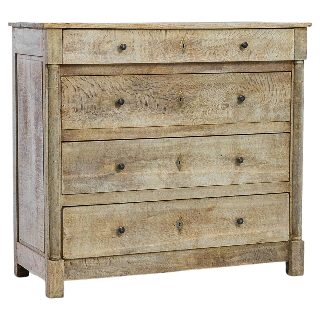 1860s French Bleached Oak Chest of Drawers at 1stDibs