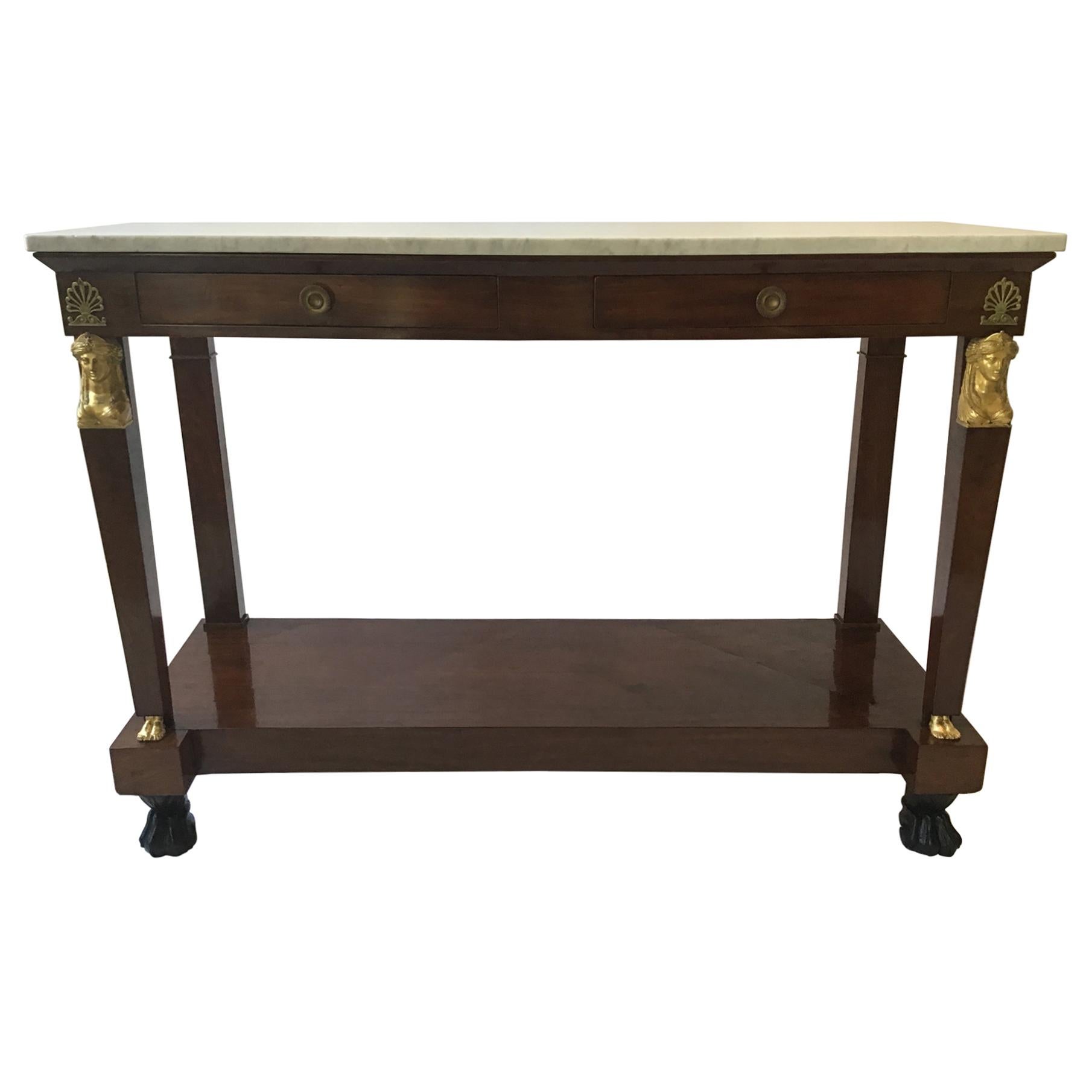 Napoleon III Marble-Top Empire Style Console, France, circa 1870 For ...
