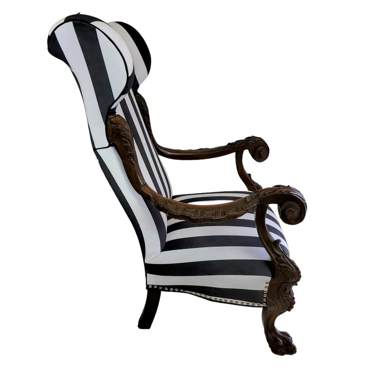 1860s Rococo Revival Wingback Chair For Sale at 1stDibs