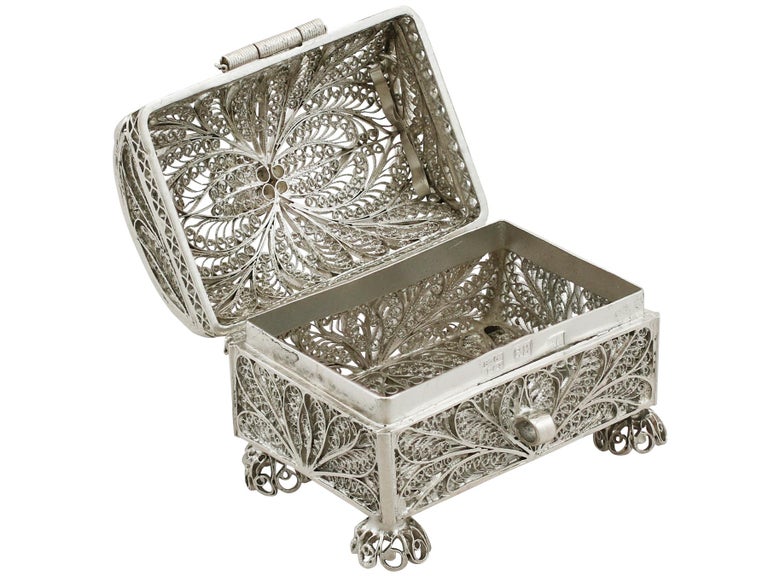 1864 Antique Russian Silver Trinket Box at 1stDibs