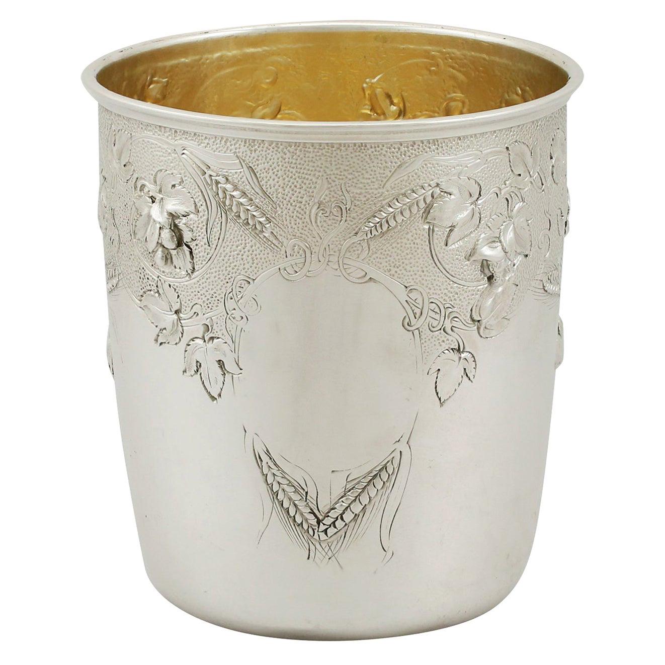 19th Century Victorian Aesthetic Movement Silver Jug and Beakers, circa ...